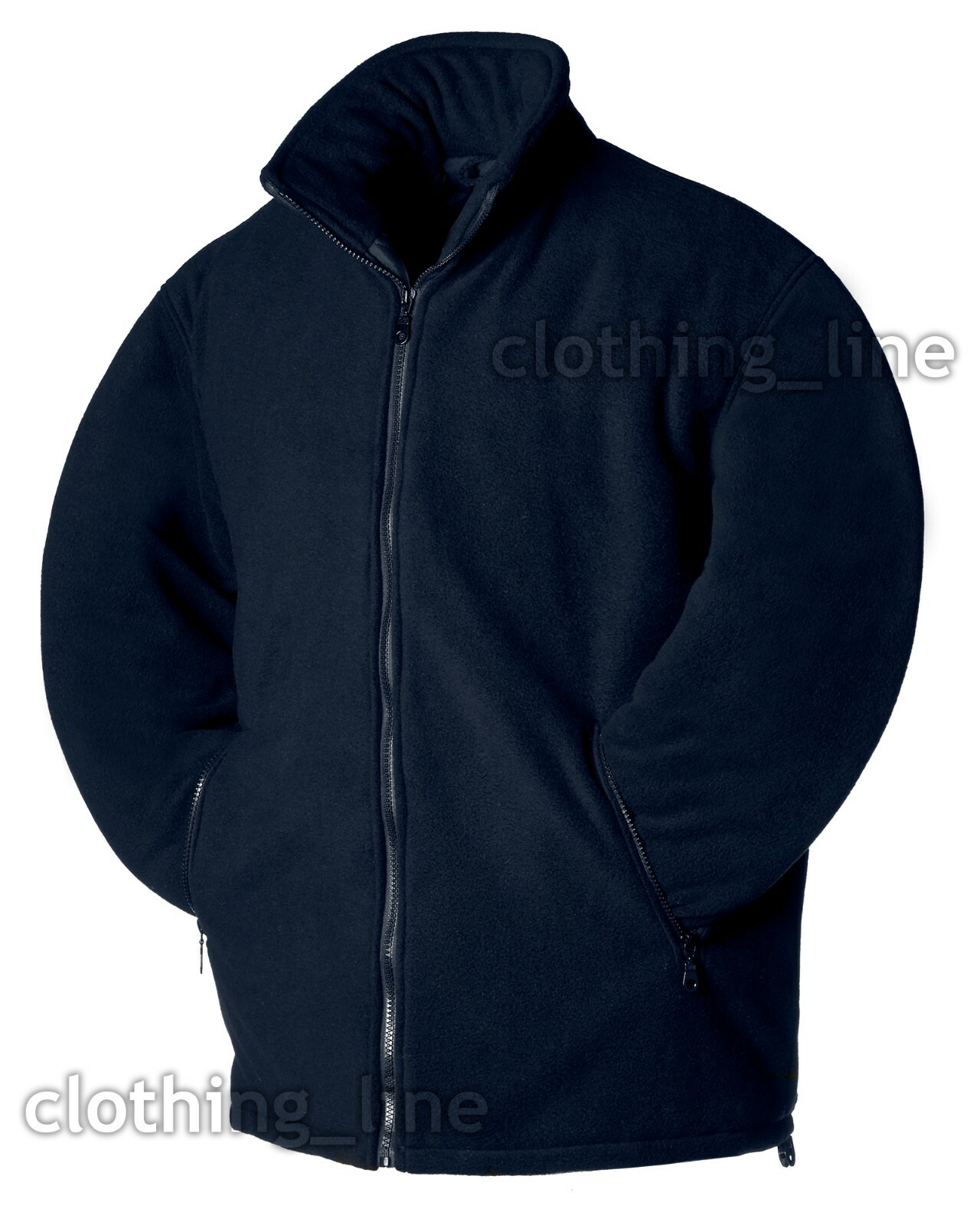 MENS EXTRA THICK FLEECE HEAVY DUTY WORK JACKET PADDED ANTI PILL NAVY ...