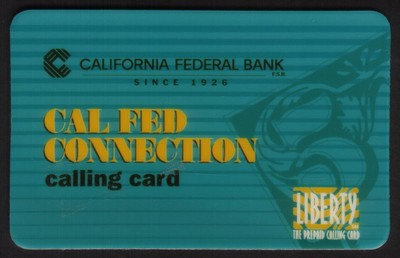 5$ California Federal Bank (Cal Fed Connection) 09/94 Carta Telefonica ...