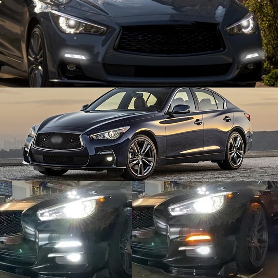 For 2014-2019 Infiniti Q50 DRL Front LED RGB Color Fog Light Daytime ...