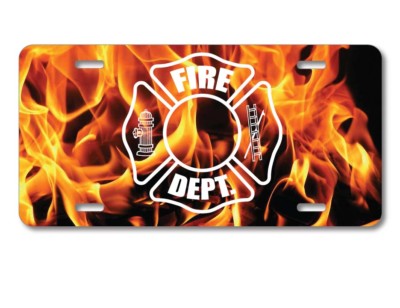Aluminum License Plate - Flames Fire Department - Ships from USA | eBay