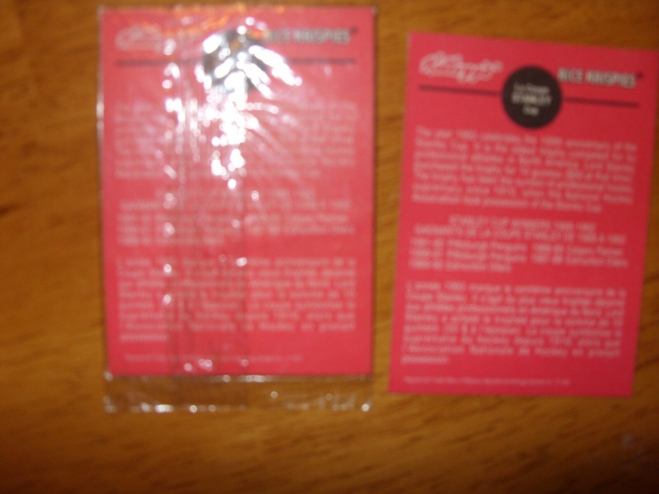 1992 Kellogg's Rice Krispies NHL Trophy Sealed Selke Stanley cup ...