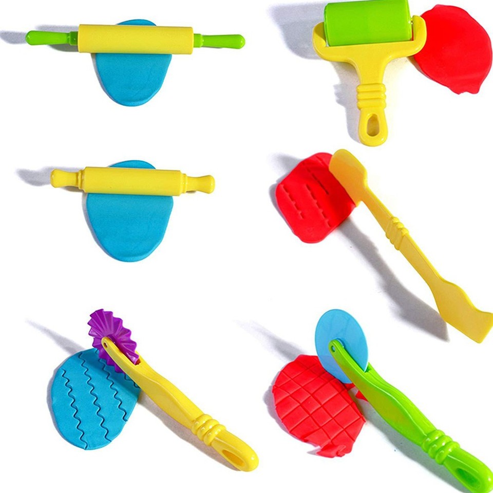 6 PCS Kids Tools Diy Handheld Roller Childrens Rolling Pin for Polymer ...