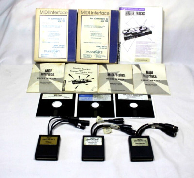 commodore 64-128, 4pc Passport Designs 1984-87 MIDI Interface w/tape ...