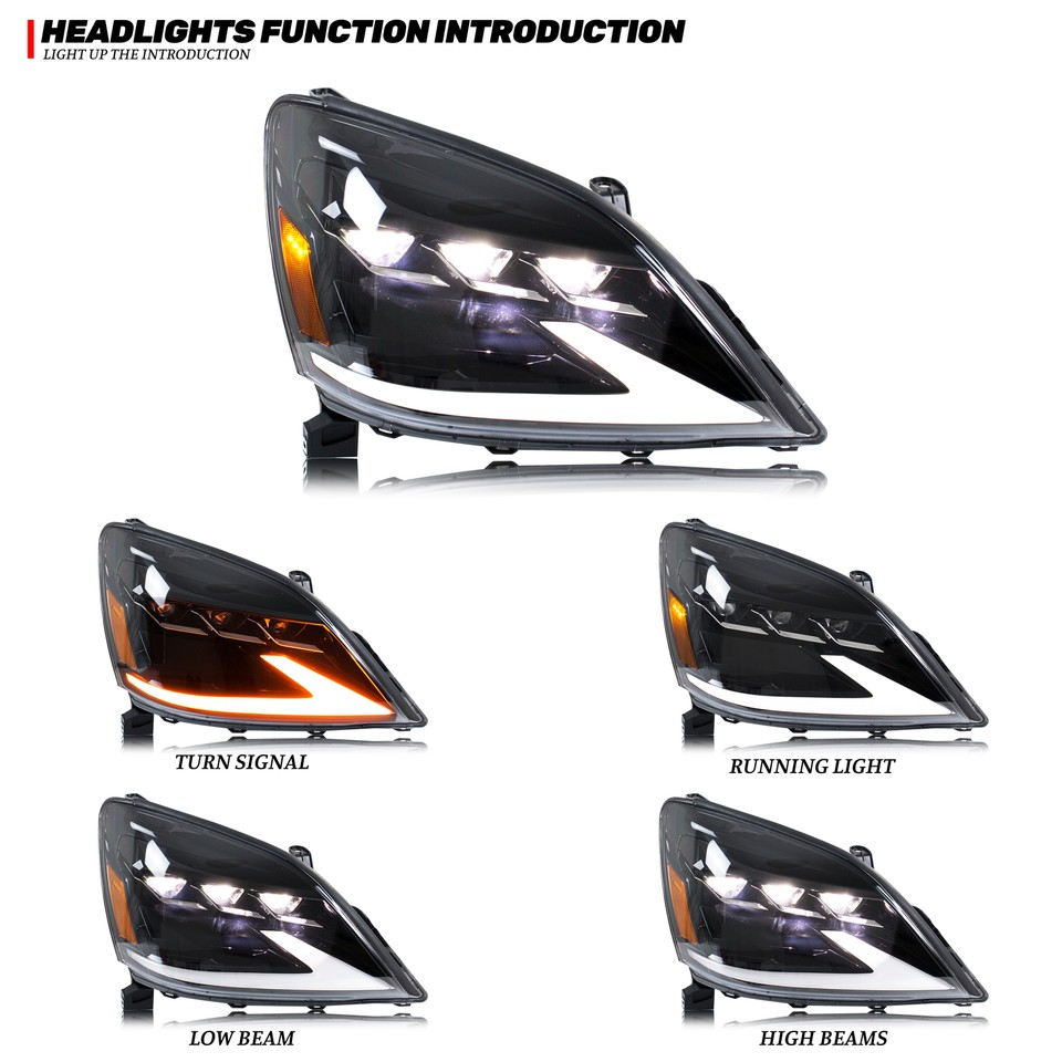 LED Headlights For Lexus GX470 2003-2009 Sequential Turn Signal Front ...