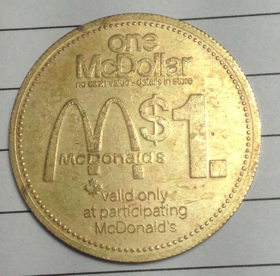McDollar $1 Advertising McDonald's & Zehr's Canada Promotion COIN TOKEN ...