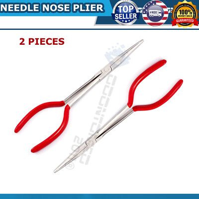 11" Long Needle Nose Pliers Bent Nose Plug Cable Puller Reach Flat ODM ...