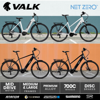 VALK Electric e-bike Hybrid Bike Mid-Drive Commuter ebike Bicycle ...