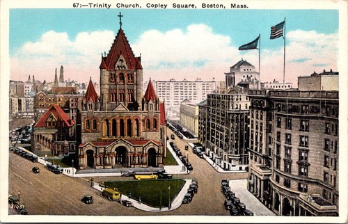 Boston, MA Trinity Church Copley Square Postcard White Border | eBay