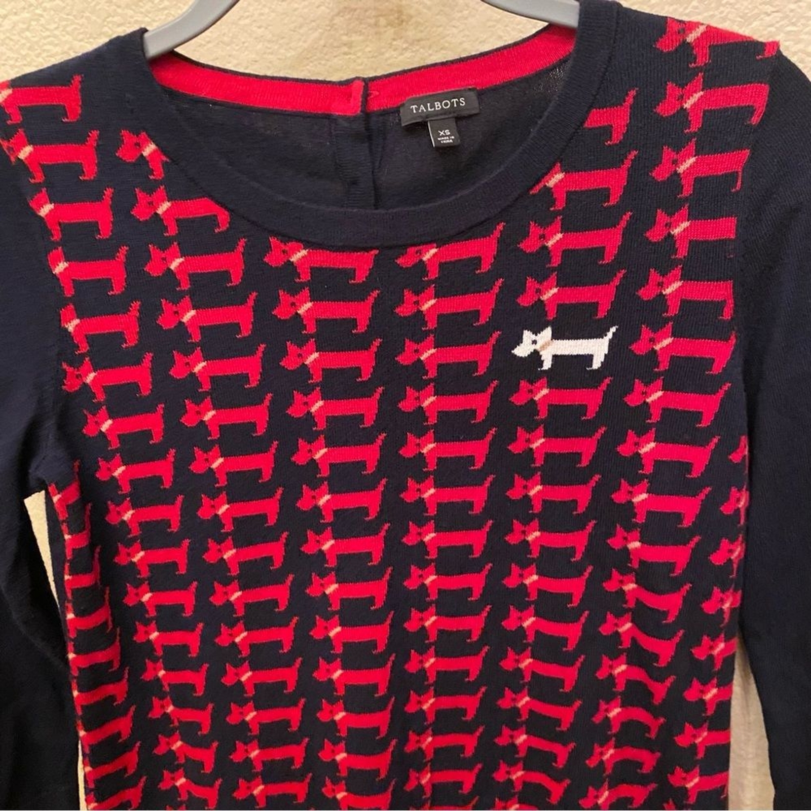 TALBOTS Women Dog Print 3/4 Sleeve Loose Fit Sweater Size XS | eBay