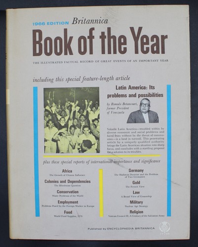 Encyclopedia Britannica Book Of The Year 1966 History Events from 1965 ...