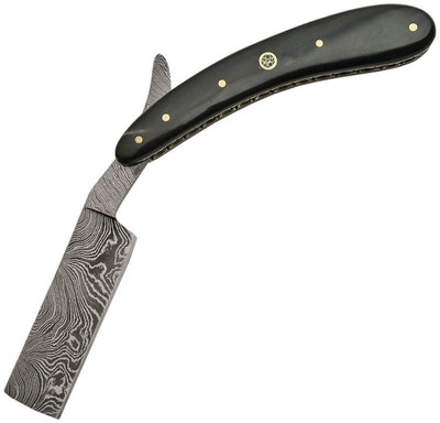 Damascus 4" Standard Edge Blade Horn Handles Razor | eBay