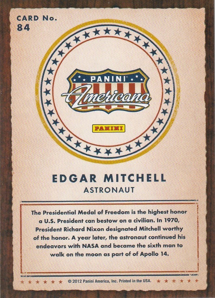 2012 PANINI #84 Edgar Mitchell NASA ASTRONAUT Trading Card NSC 220A | eBay