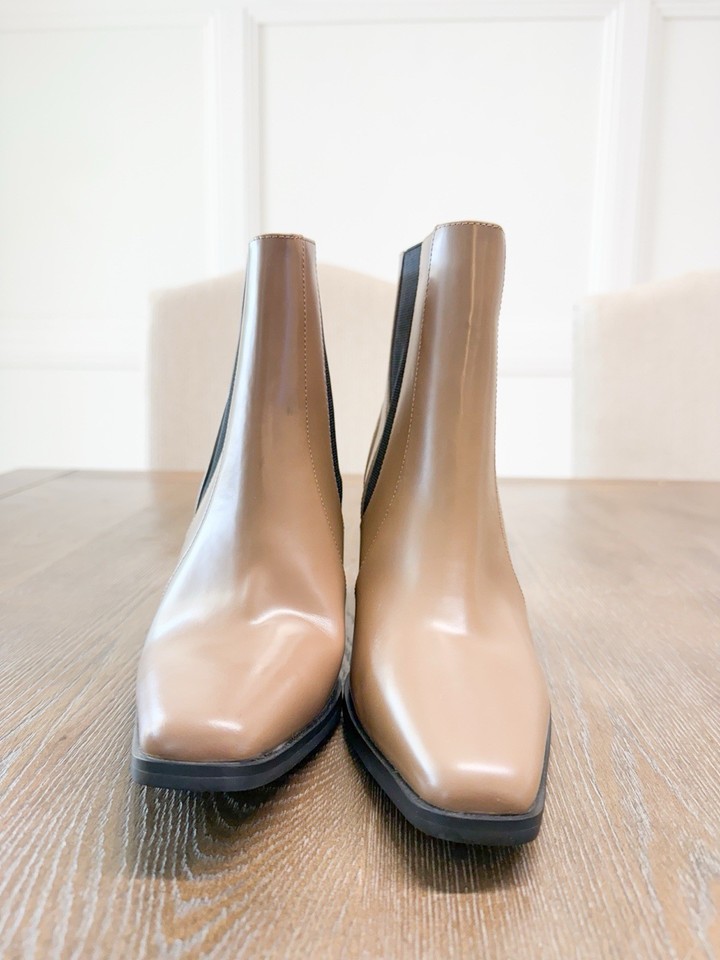 Senso Boots Hendi Almond Tan Leather Ankle Square Toe Sz 38 / US 7 ...