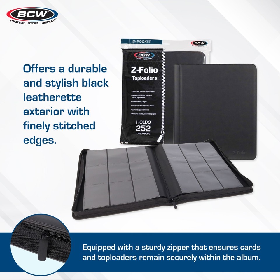 BCW 9-Pocket LX Album - Toploaders - 9 Pocket Top Loader Binder for 252 ...