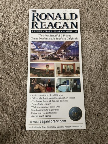 Ronald Reagan Presidential Library Museum Brochure Map Guide Pamphlet ...