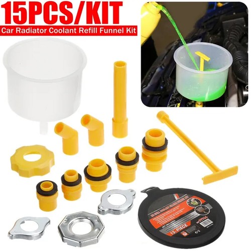 15x Car Radiator Coolant Funnel Vehicles Auto Antifreeze Bleeder Refill ...