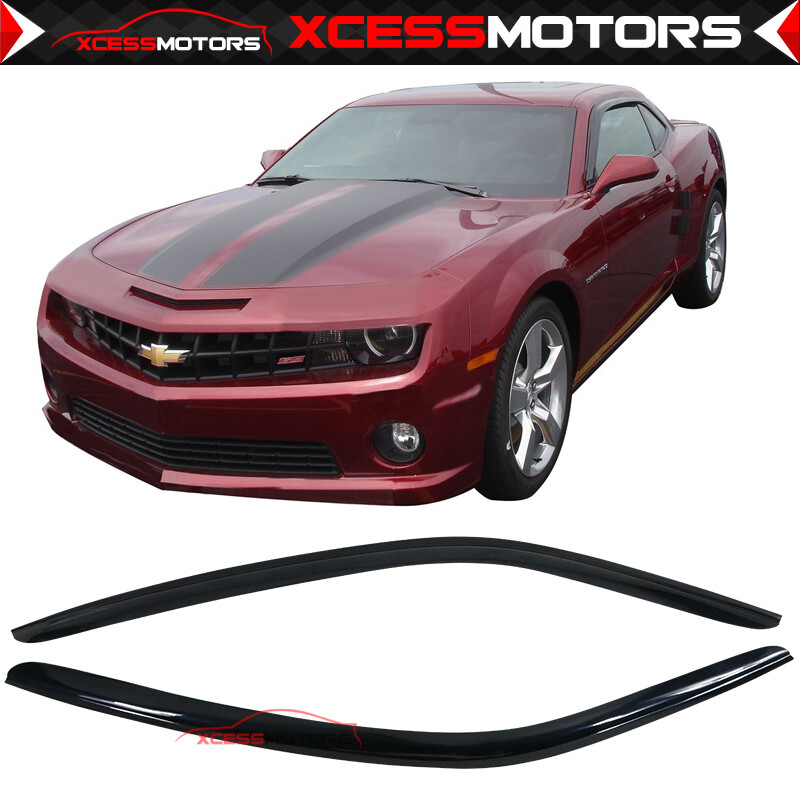 Fits 10-24 Chevy Camaro Acrylic Window Visors Slim Tinted Smoke Sun ...