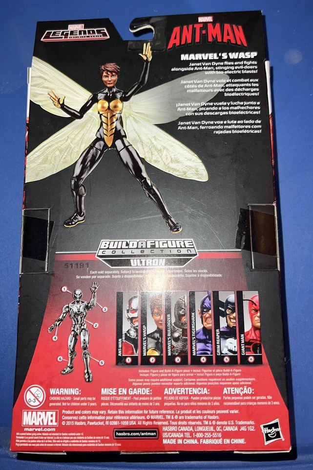MARVEL LEGENDS WASP FIGURE - ULTRON BAF BUILD-A-FIGURE SERIES - NEW ...