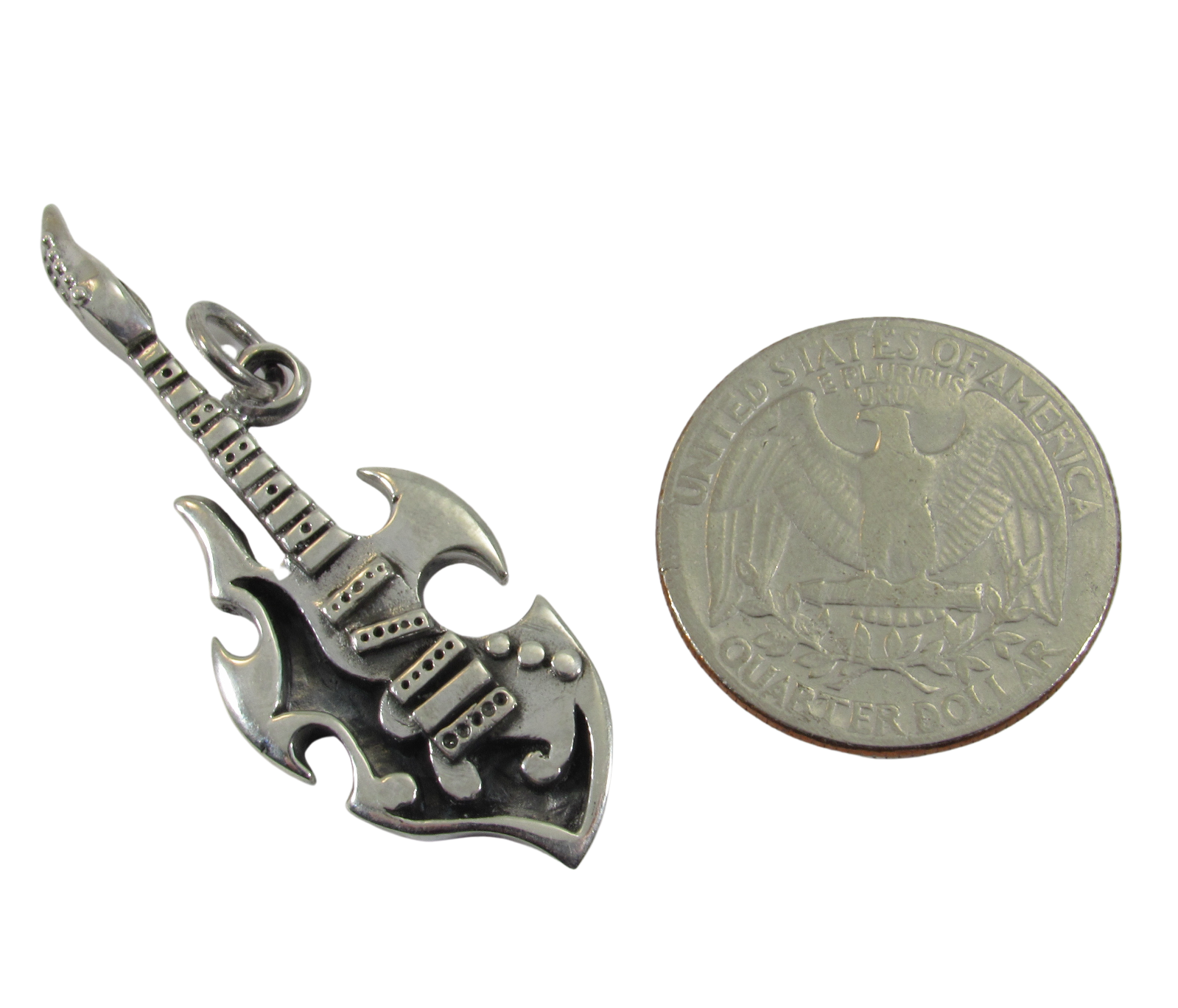 Handcrafted Solid 925 Sterling Silver ELECTRIC GUITAR Pendant Rocker ...
