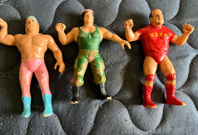 3 VINTAGE 1980S TITAN SPORTS WWE FIGURES ~ Jesse Ventura, Kirchner ...
