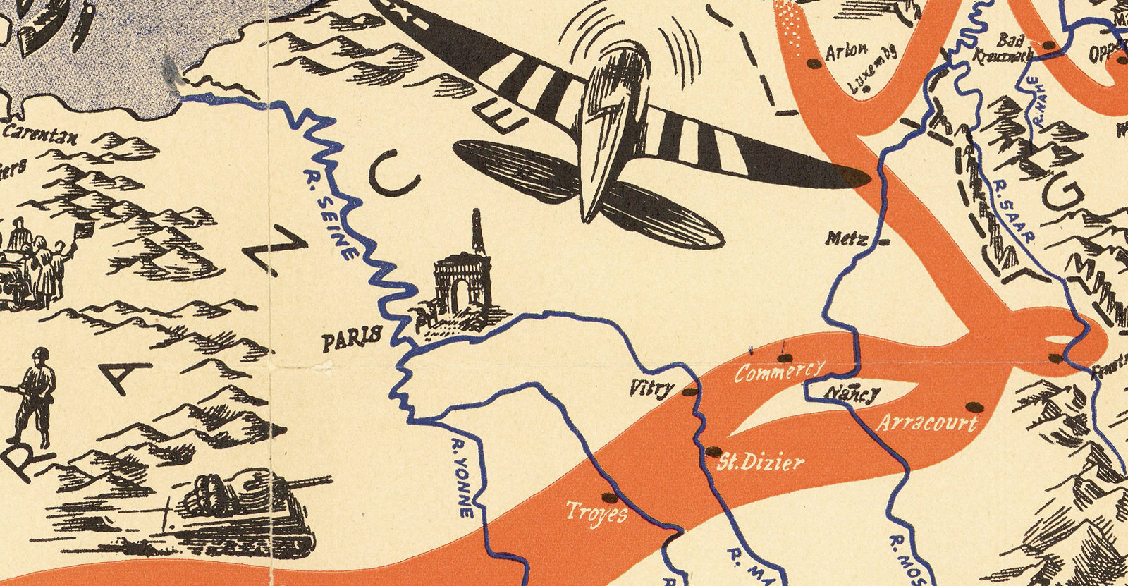 4th Armored Division, U.S. Third Army - WW2 WWII Poster - World War 2 ...