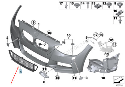 Original BMW F20 F21 vorne Stoßstange Zentral unten M ACC Grill OEM ...