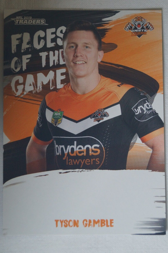 Wests Tigers NRL Rugby League Traders Faces of The Game Card Tyson ...