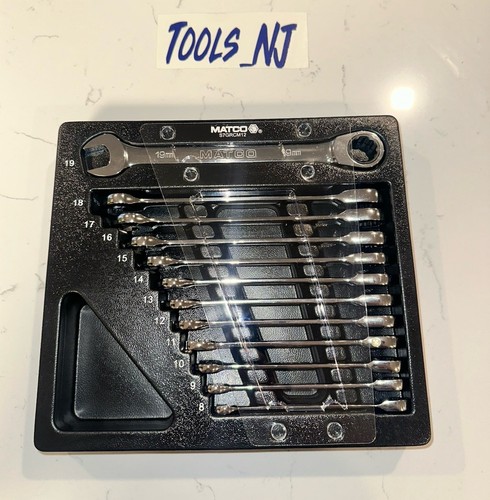 Matco Tools 12 Piece Chrome Metric 72 Tooth Combo Ratcheting Wrench Set ...