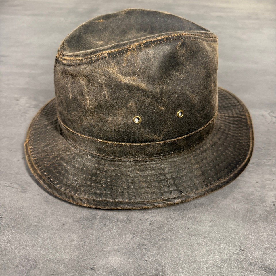 RedHead Cowboy Hat Mens XL Brown Waxed Cotton Distressed Safari Outdoor ...
