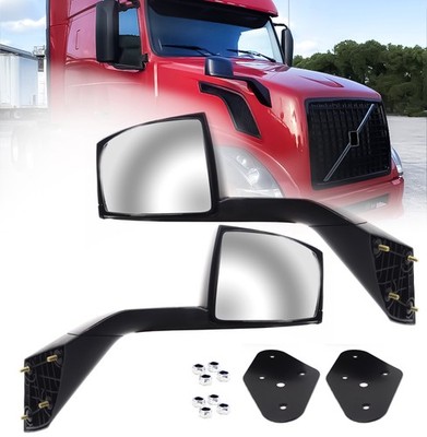 Volvo VNL Black Hood Mirror PAIR Left Right Side 2004 - 2017 (Replaces ...