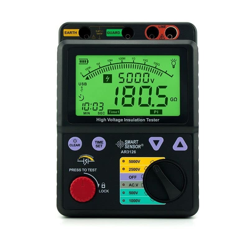 High Voltage Megohmmeter High Resistance Meter Accuracy ± (5%±3dgt) USB ...