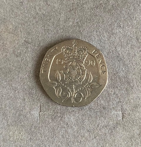 Rare (1990) 20 pence coin queen Elizabeth II silver excellent condition ...