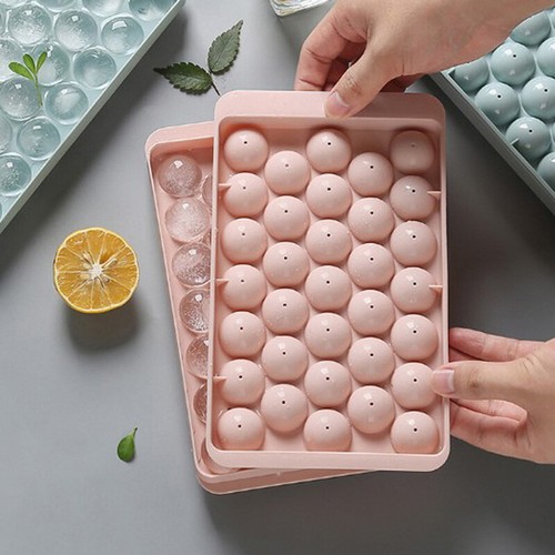 Ice Cube Tray Round Cubes Plastic Ice Cube Maker Mold with LidsB-7H | eBay