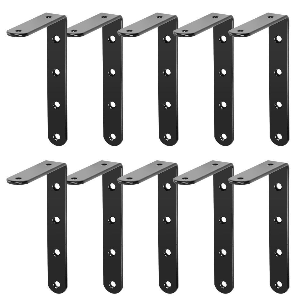 10 Heavy Duty Cast Iron L Shaped Wall Mounted Shelf Brackets Support ...