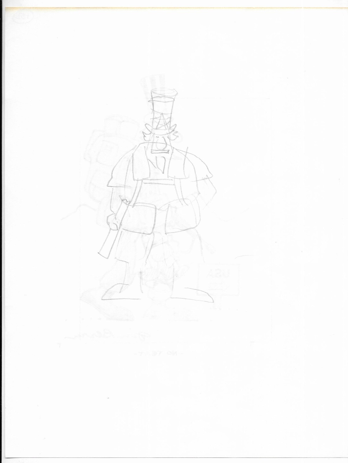 Jim Berry AUTOGRAPHED SIGNED 1991 Gulf War Uncle Sam ORIGINAL SKETCH ...