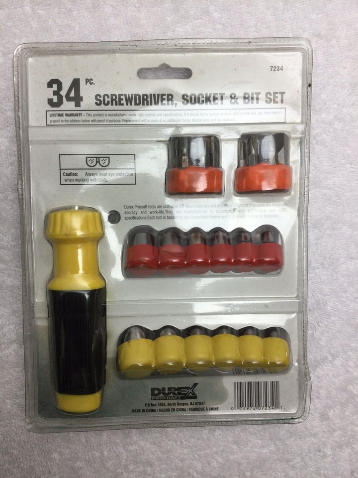 Durex Procraft 34pc Screwdriver, Socket & Bit Set | eBay
