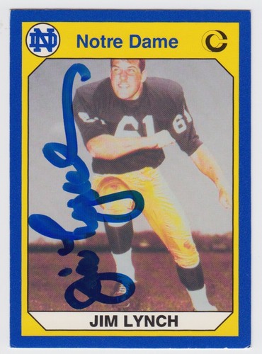 1990 COLLEGIATE COLLECTION JIM LYNCH NOTRE DAME AUTO AUTOGRAPH SIGNED ...