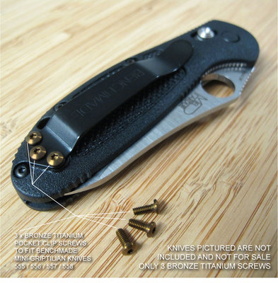 Benchmade 555 557 558 Mini Grip Replacement BRONZE Titanium Pocket Clip ...