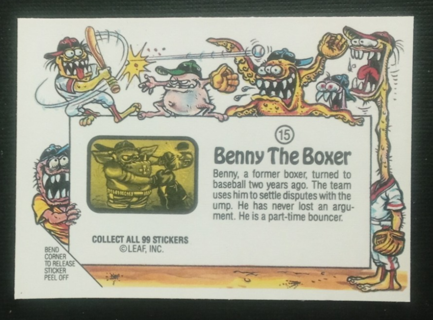 1988 Leaf Awesome All-Stars Card Benny The Boxer #15 | eBay