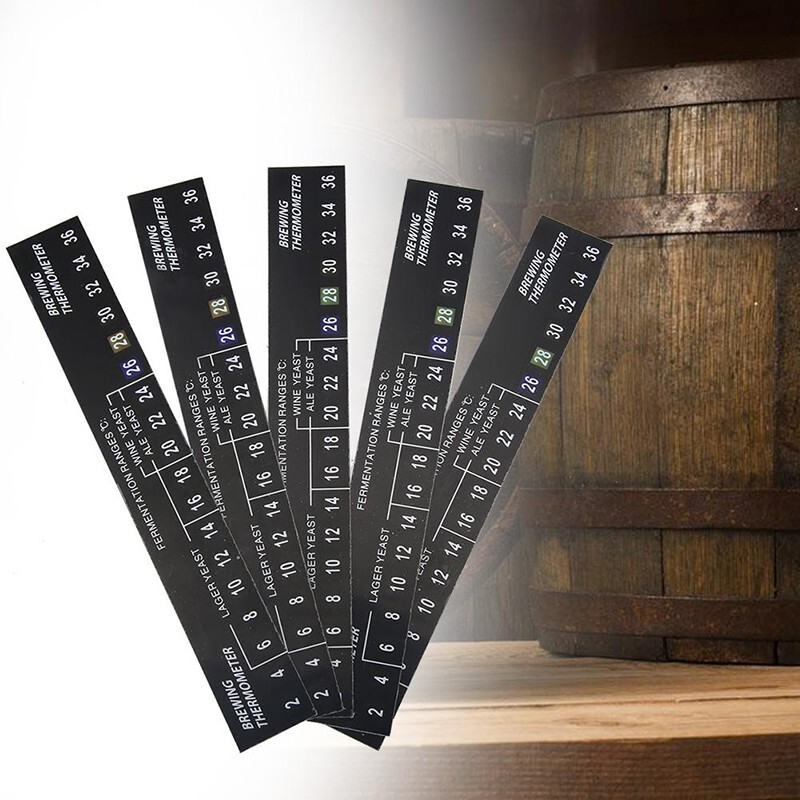 5pc Black Digital Temperature Sticker Home Brew Beer Wine LCD ...