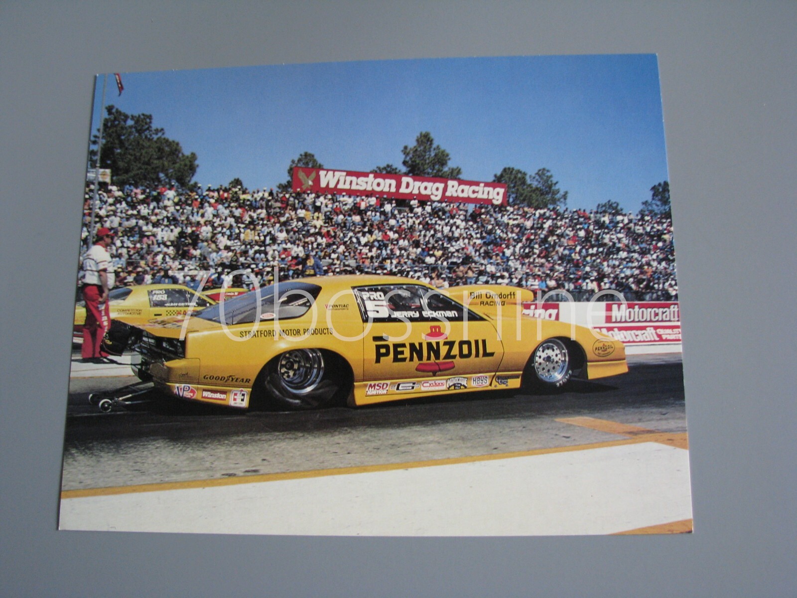 JERRY ECKMAN 1988 PENNZOIL PONTIAC PRO STOCK 8X10 NHRA DRAG RACING ...