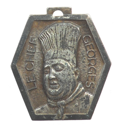 France cooking culinary arts LE CHEF GEORGES silvered-bronze 29mm x ...