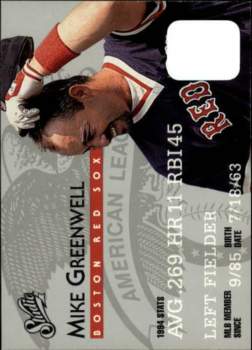 1995 Studio Baseball Card #121 Mike Greenwell | eBay