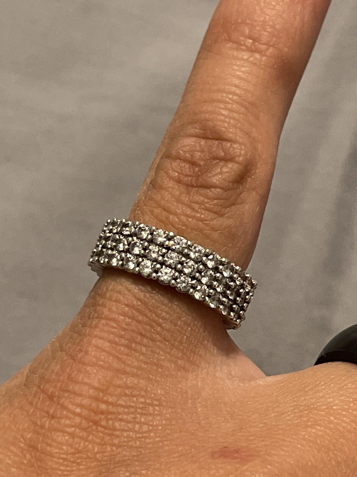 Sterling Silver 925 Meda Ring Size 6, 4.0g With White Zirconias | eBay