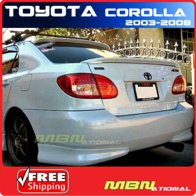 For 03-08 Toyota Corolla Rear Trunk Spoiler Painted ABS 3P1 RED MICA ...
