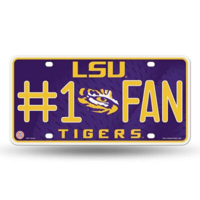 LSU Tigers #1 Fan License Plate [NEW] NCAA Tag Auto Truck Frame Metal ...
