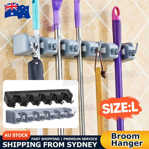 Broom Holder Wall Mounted Hanger Storage Rack Mop Kitchen Tool ...