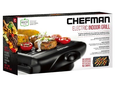 Chefman RJ23-SG Indoor Smokeless Electric Grill - Black 816458021401| eBay