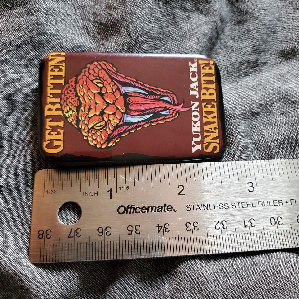 Yukon Jack Snake Bite pin, Get Bitten promotional pinback | eBay