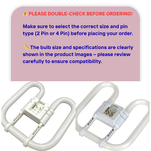 2D 2 4 Pin 16W 28W 38W Compact Fluorescent Energy Saving Bulb White ...